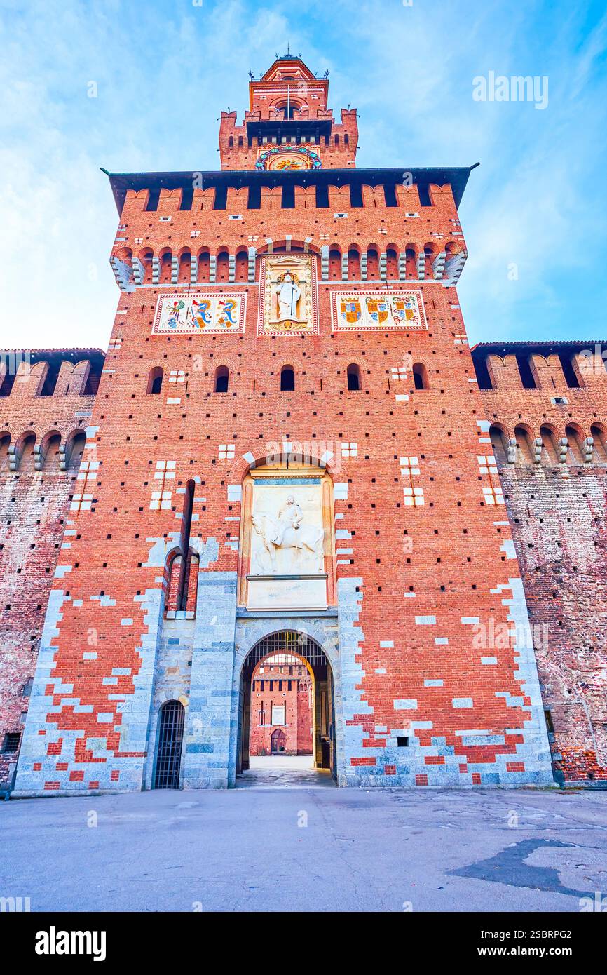 Torre del Filarete tower, the main entrance to Castello Sforzesco from ...