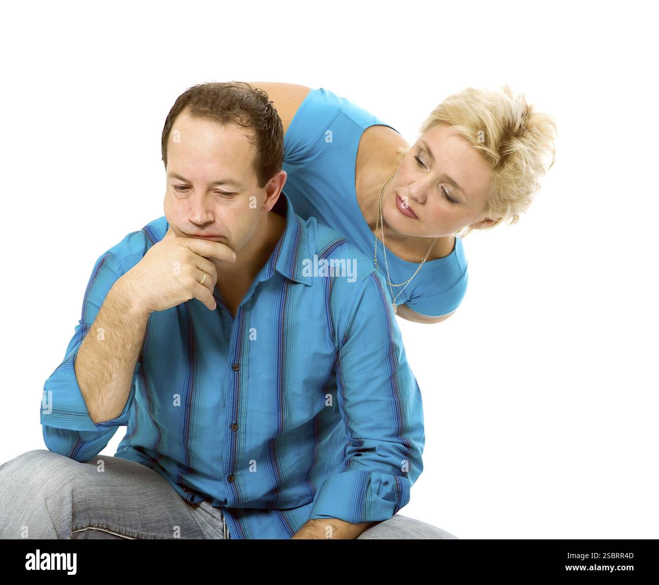 Adult Couple with expression problems, isolated on white Stock Photo ...