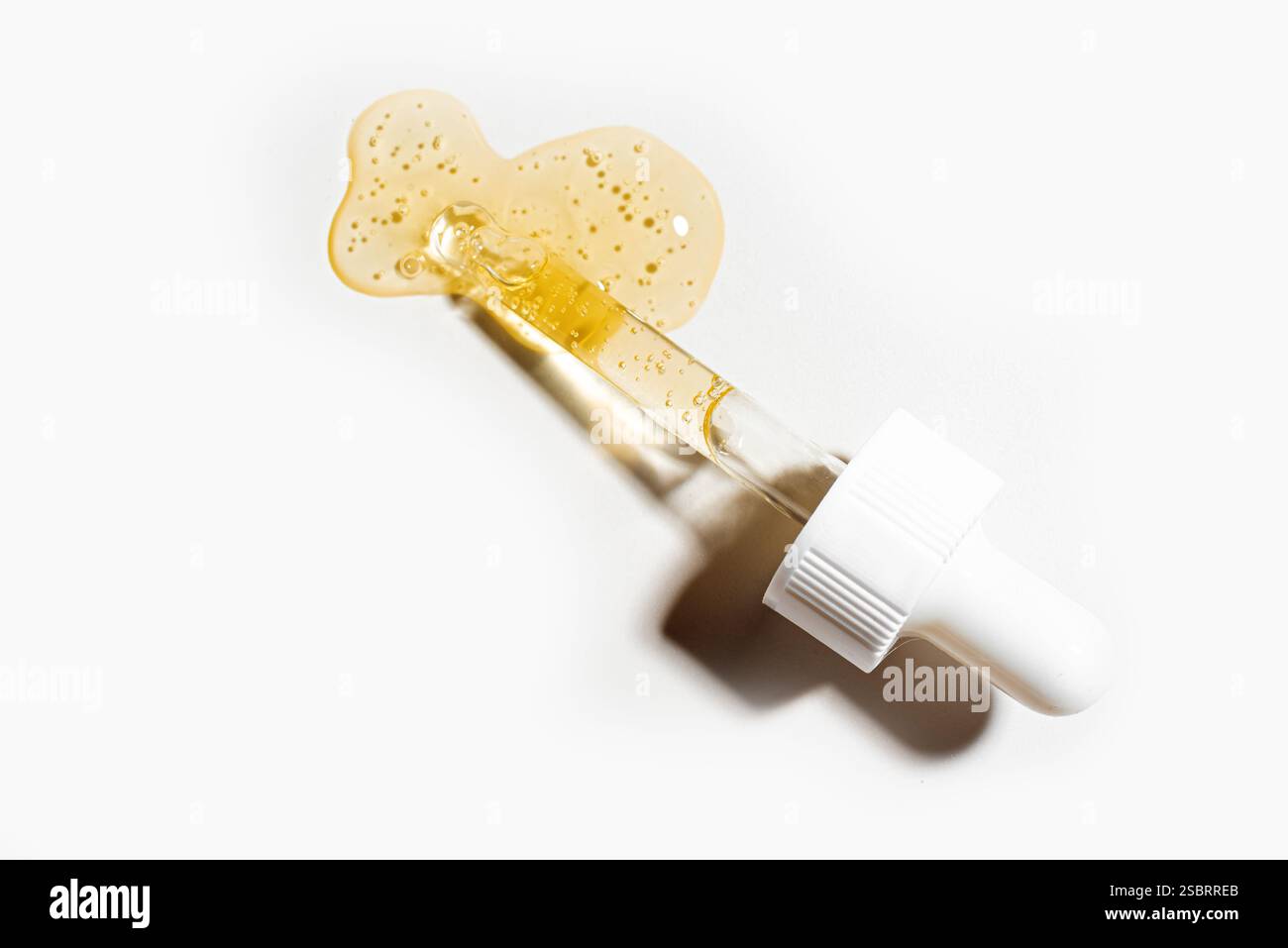 Retinol face serum pipette isolated on white background close up ...