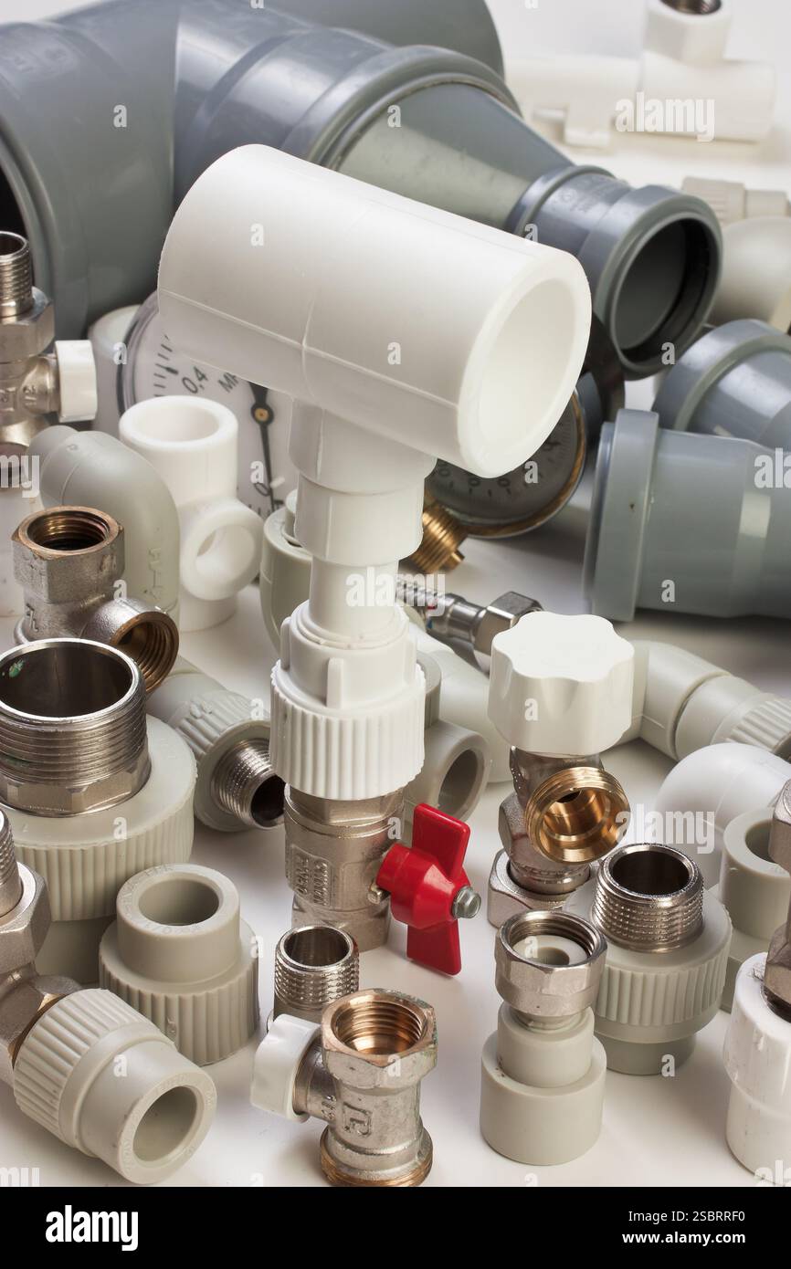 Plumbing fixtures and piping parts Stock Photo - Alamy