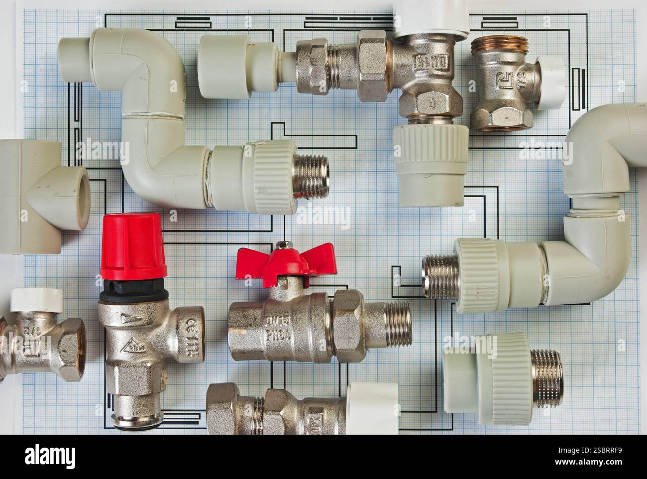 Plumbing fixtures and piping parts Stock Photo - Alamy