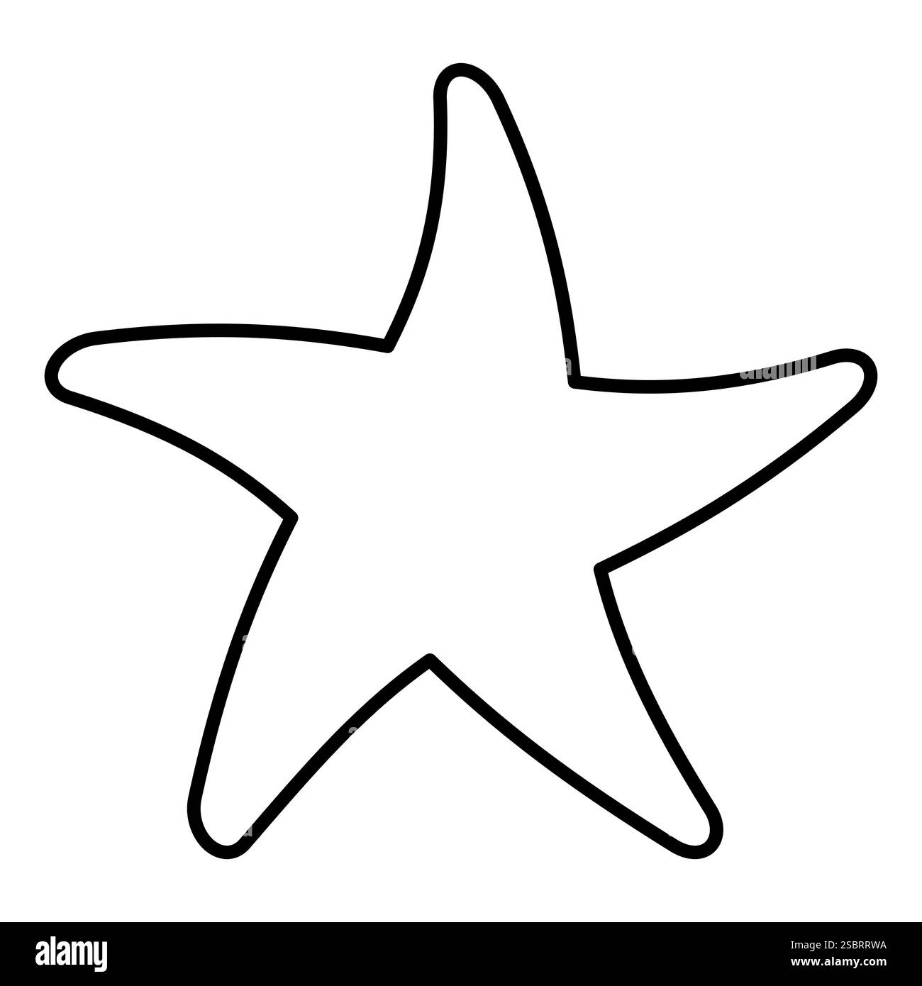 starfish sea star shape silhouette, black and white vector illustration ...