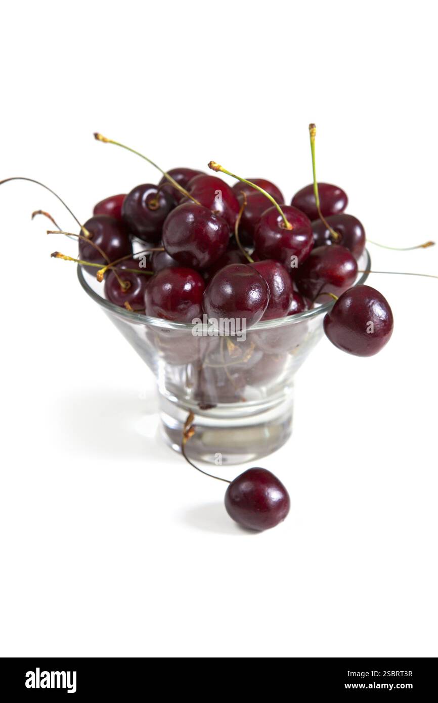 Delicious cherries in white Cut Out Stock Images & Pictures - Alamy