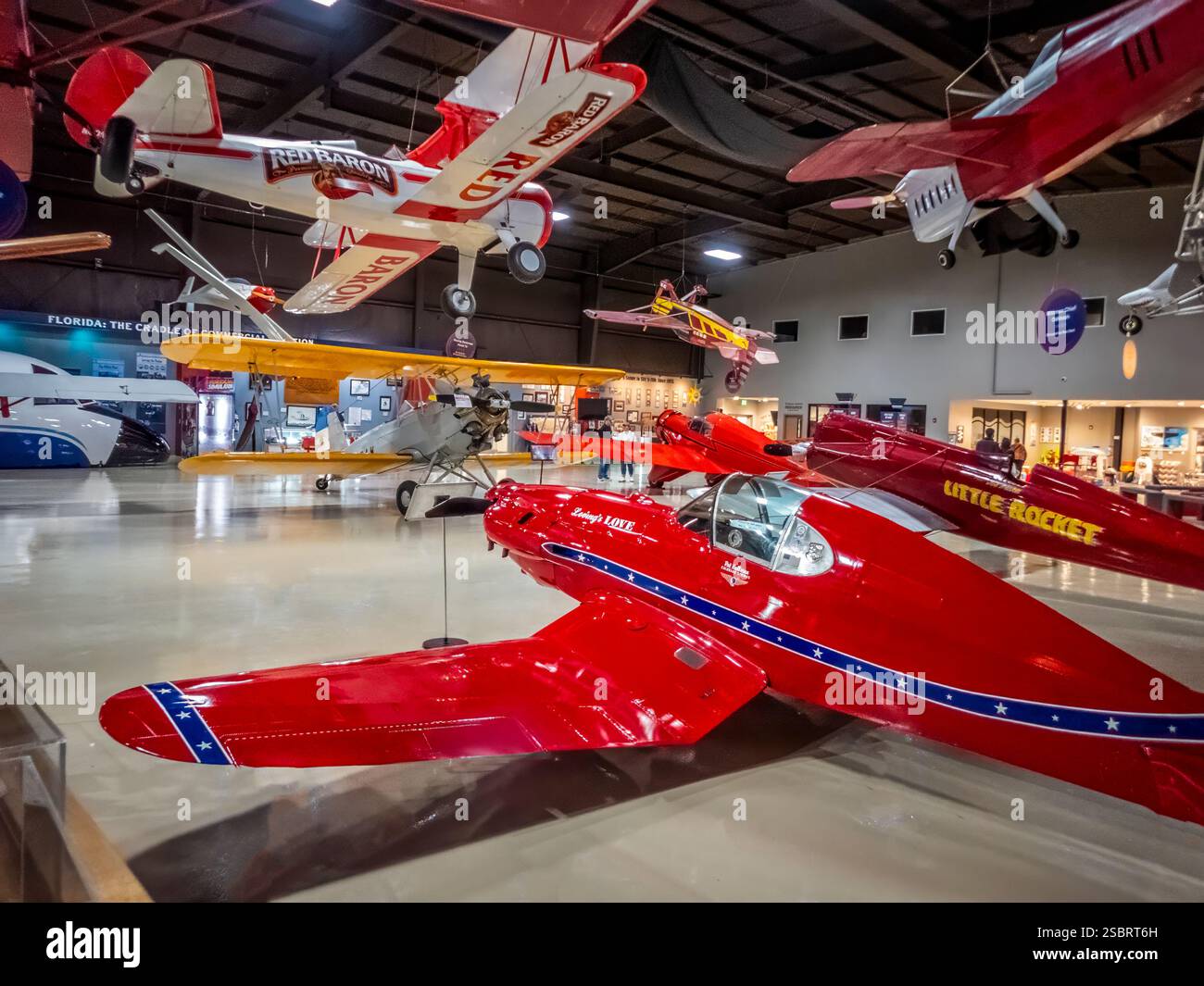 Planes on display inside the Florida Air Museum, home of SUN 'n FUN, in ...