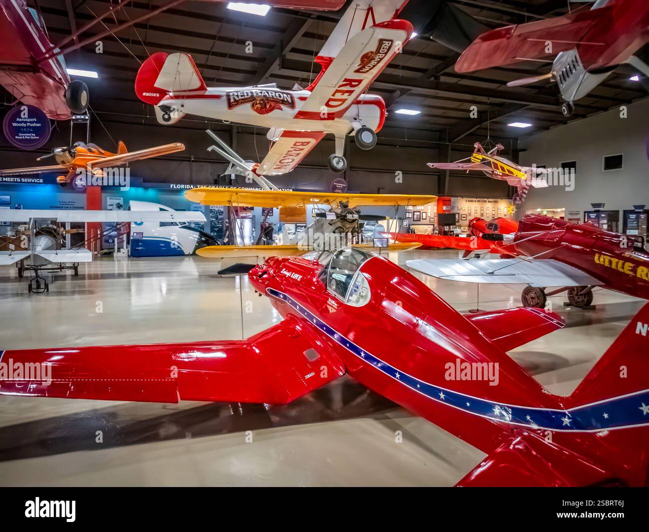 Planes on display inside the Florida Air Museum, home of SUN 'n FUN, in ...