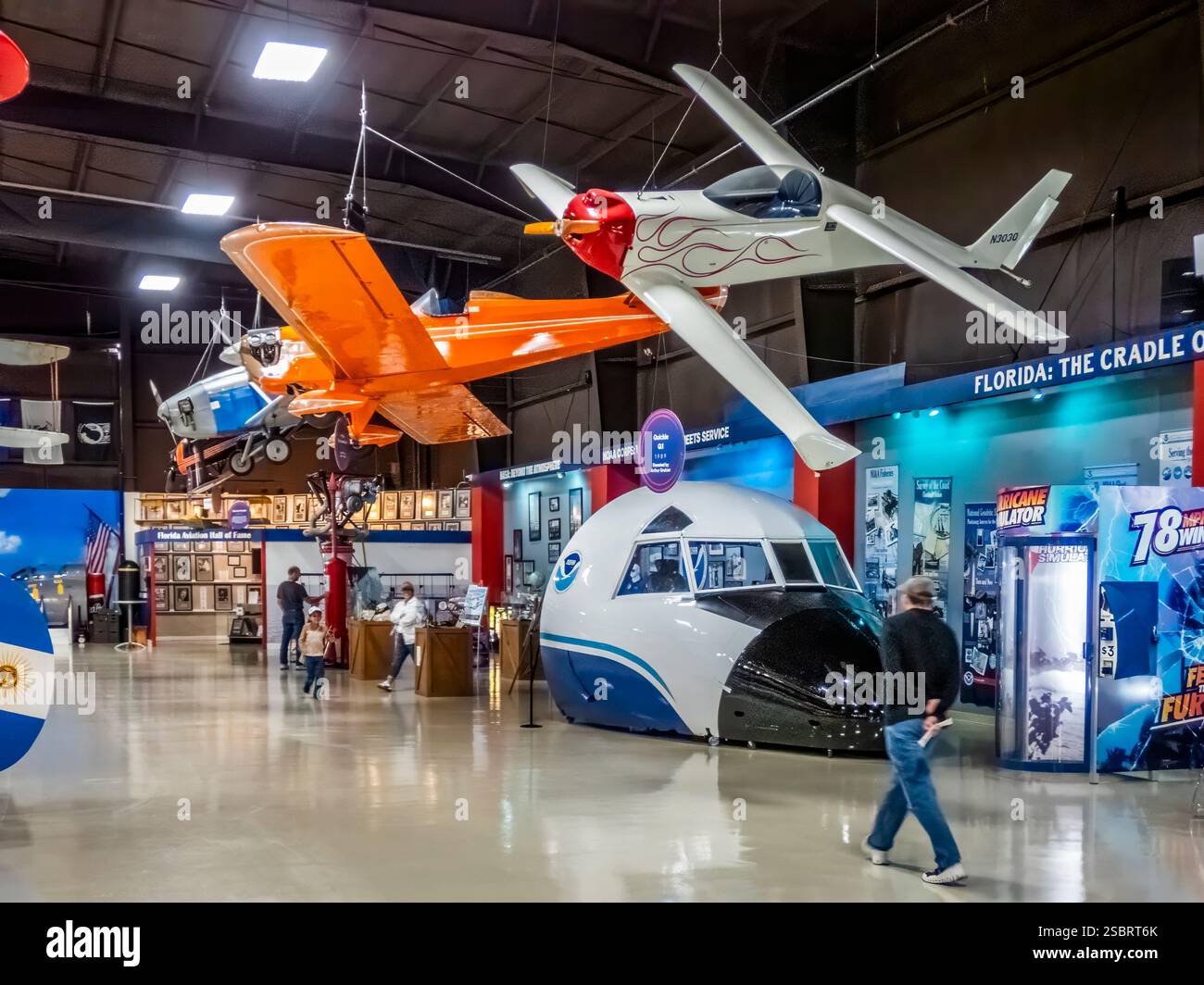 Planes on display inside the Florida Air Museum, home of SUN 'n FUN, in ...