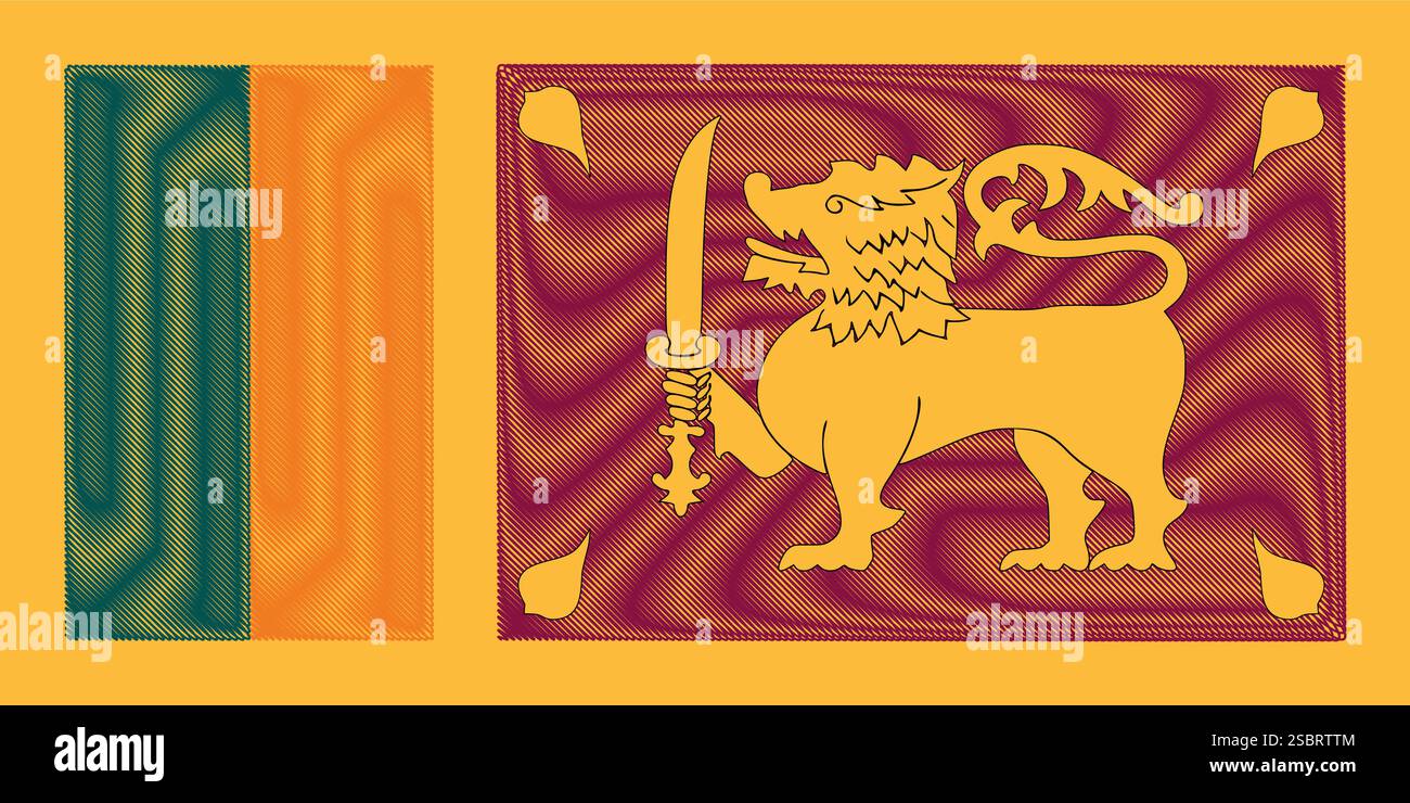 Sri Lanka Independence Day February 4. Scribble style Sri Lanka flag ...
