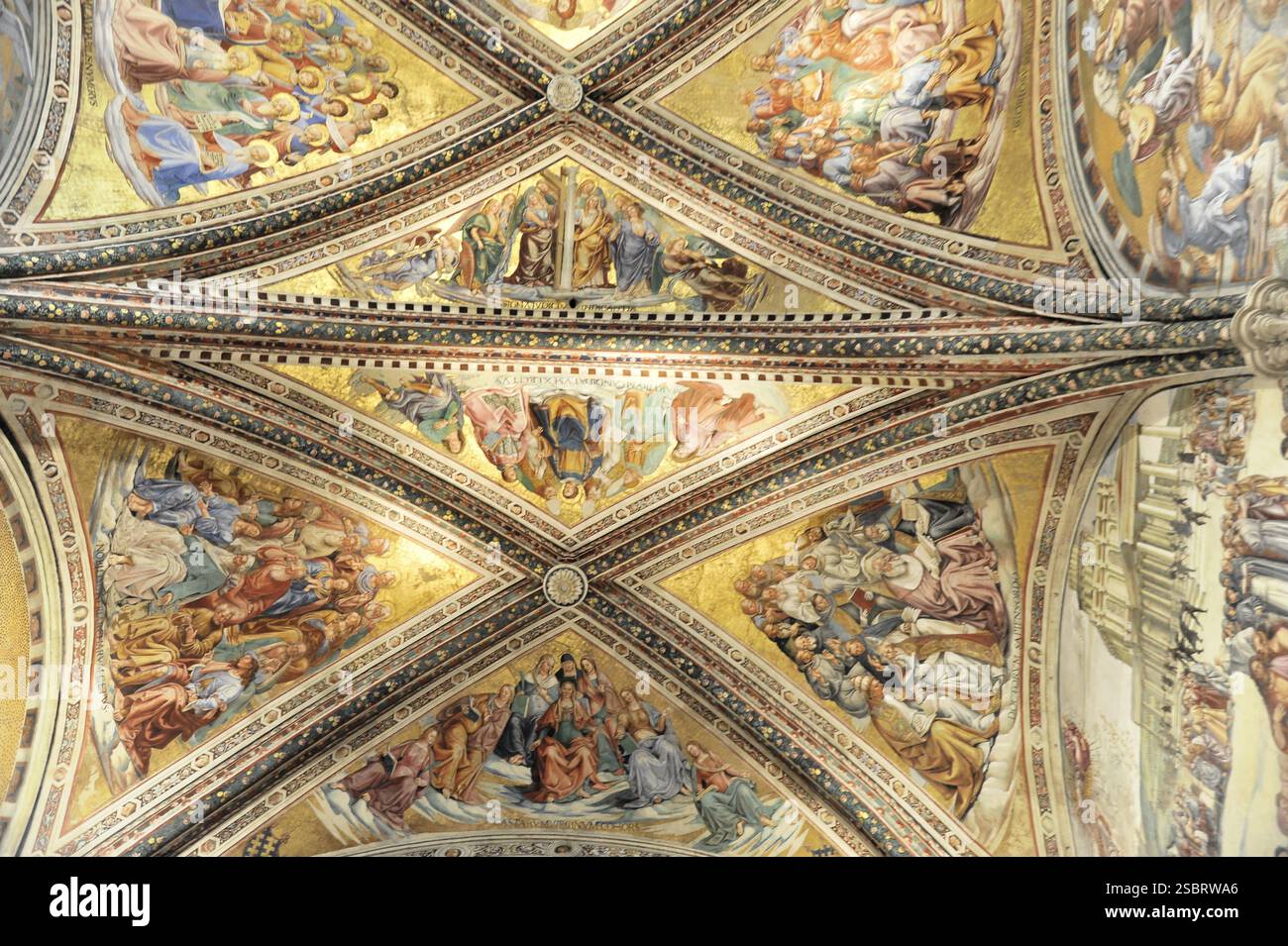 Cross vault with frescoes by Fra Angelico and Luca Signorelli, Capella ...