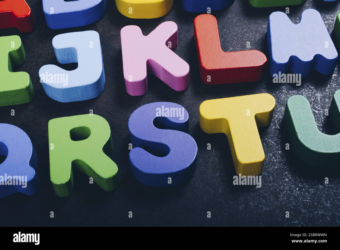 Alphabet ABC wooden letters for early education concept Stock Photo - Alamy