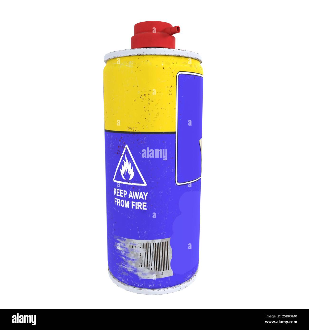 This canister displays a caution symbol and a warning to stay away from ...