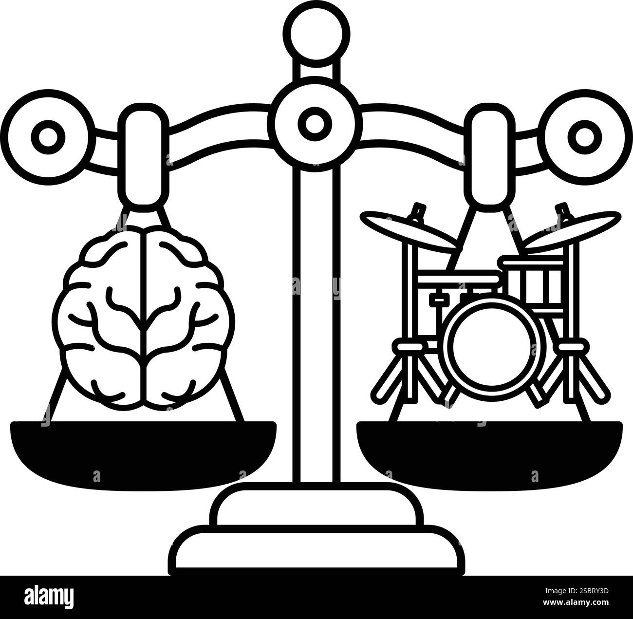 Brain of a musician Stock Vector Images - Alamy