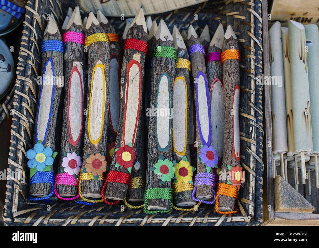 Color pencil made from real stick wood Stock Photo - Alamy