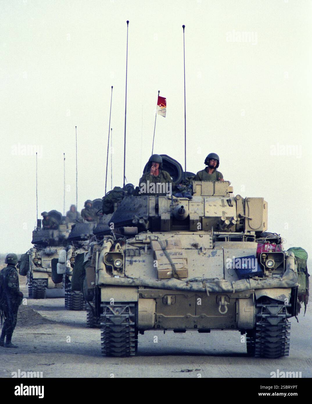 First Gulf War: 26th March 1991 A column of U.S Army 4th Squadron 7th ...