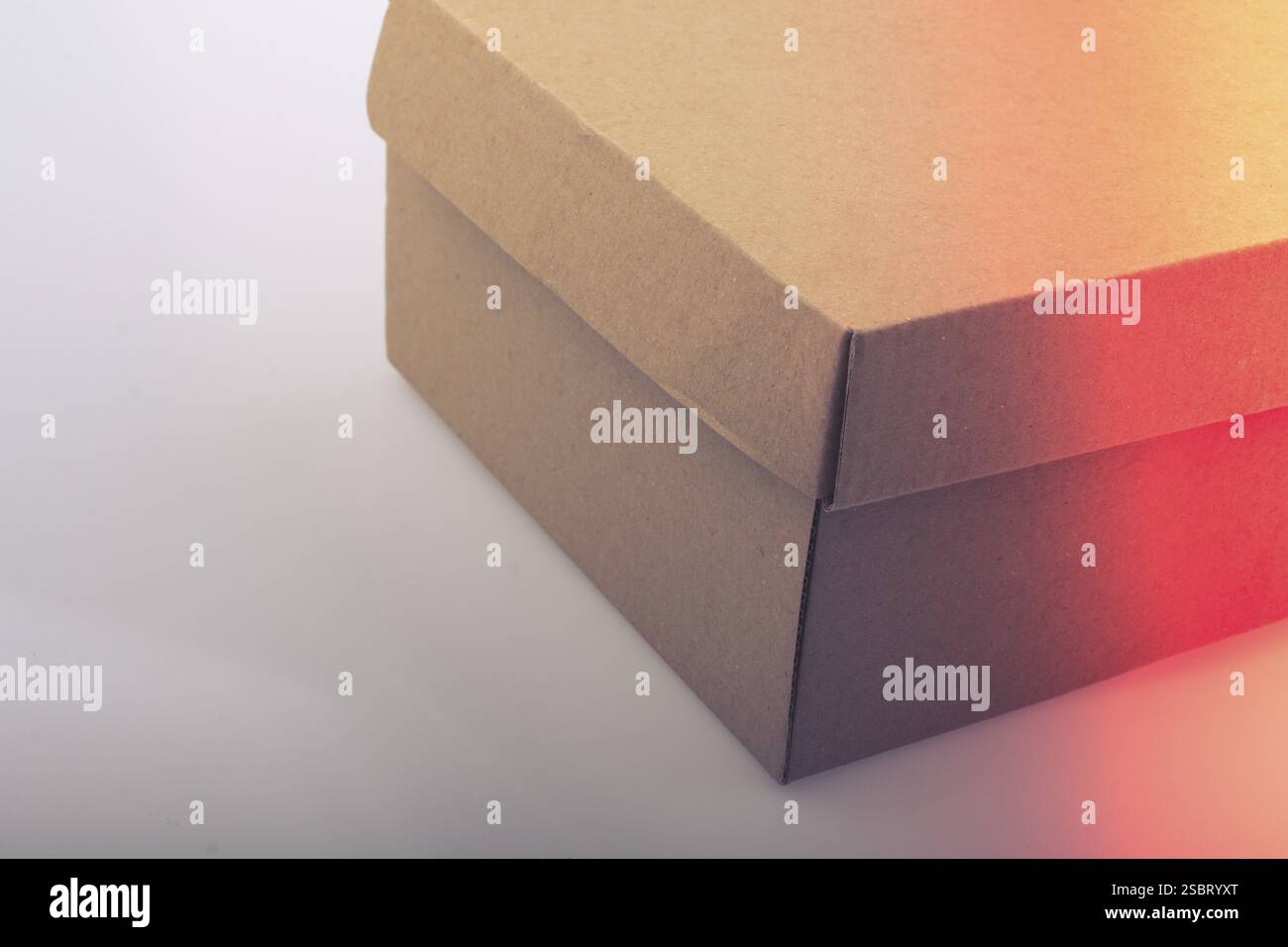 Brown color cardboard box placed on a white background Stock Photo - Alamy