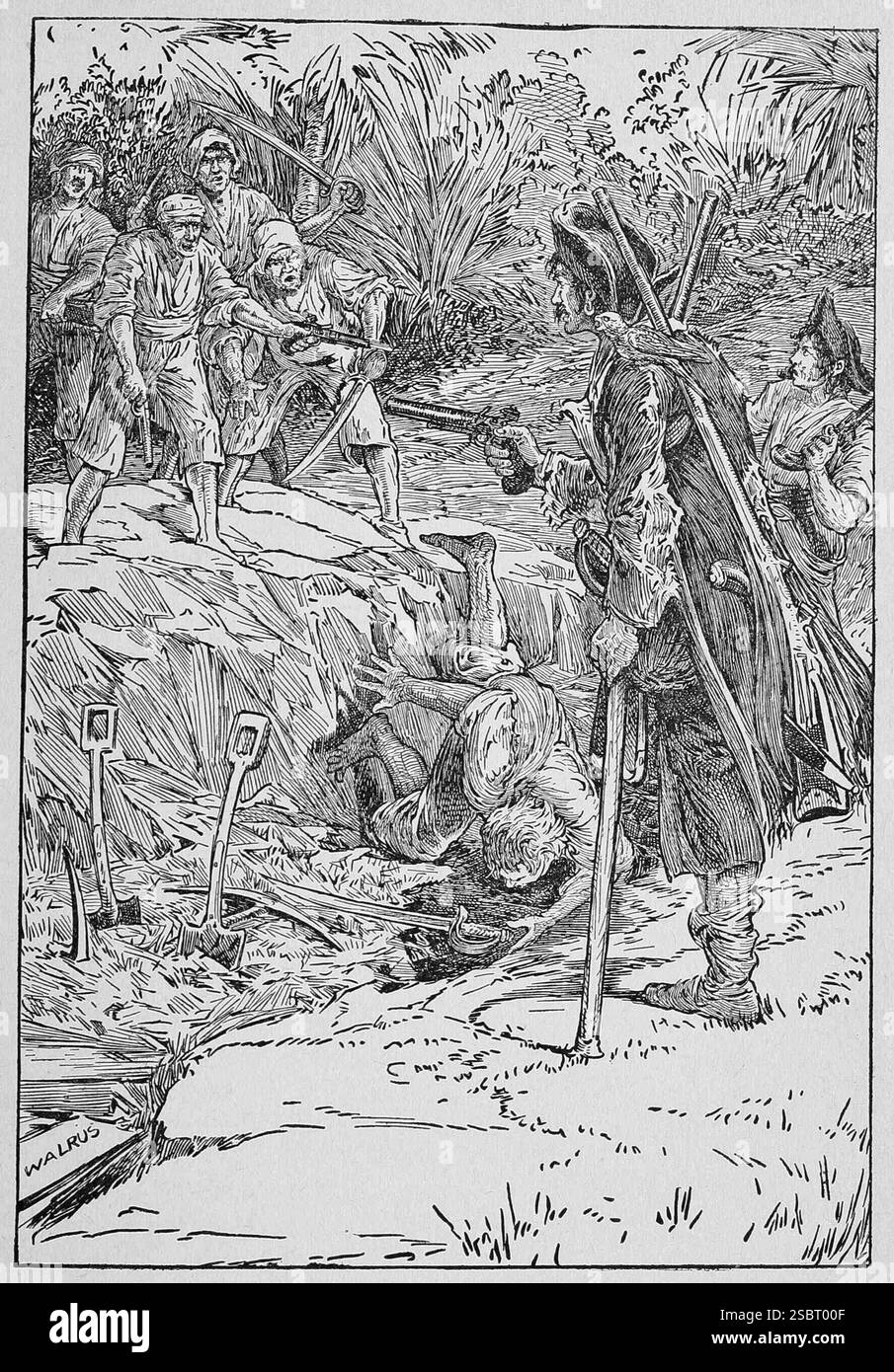 Treasure Island illustration by Louis Rhead, circa 1915. George Merry ...