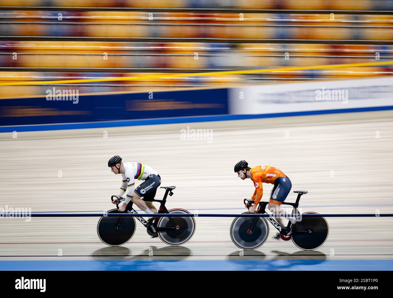 APELDOORN - Harrie Lavreysen and Tijmen van Loon (R) during a training ...