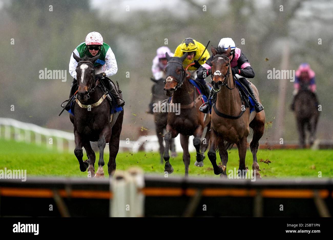 Tour Ovalie ridden by Isabel Williams (left) on their way to winning the Racing TV Club Day ...
