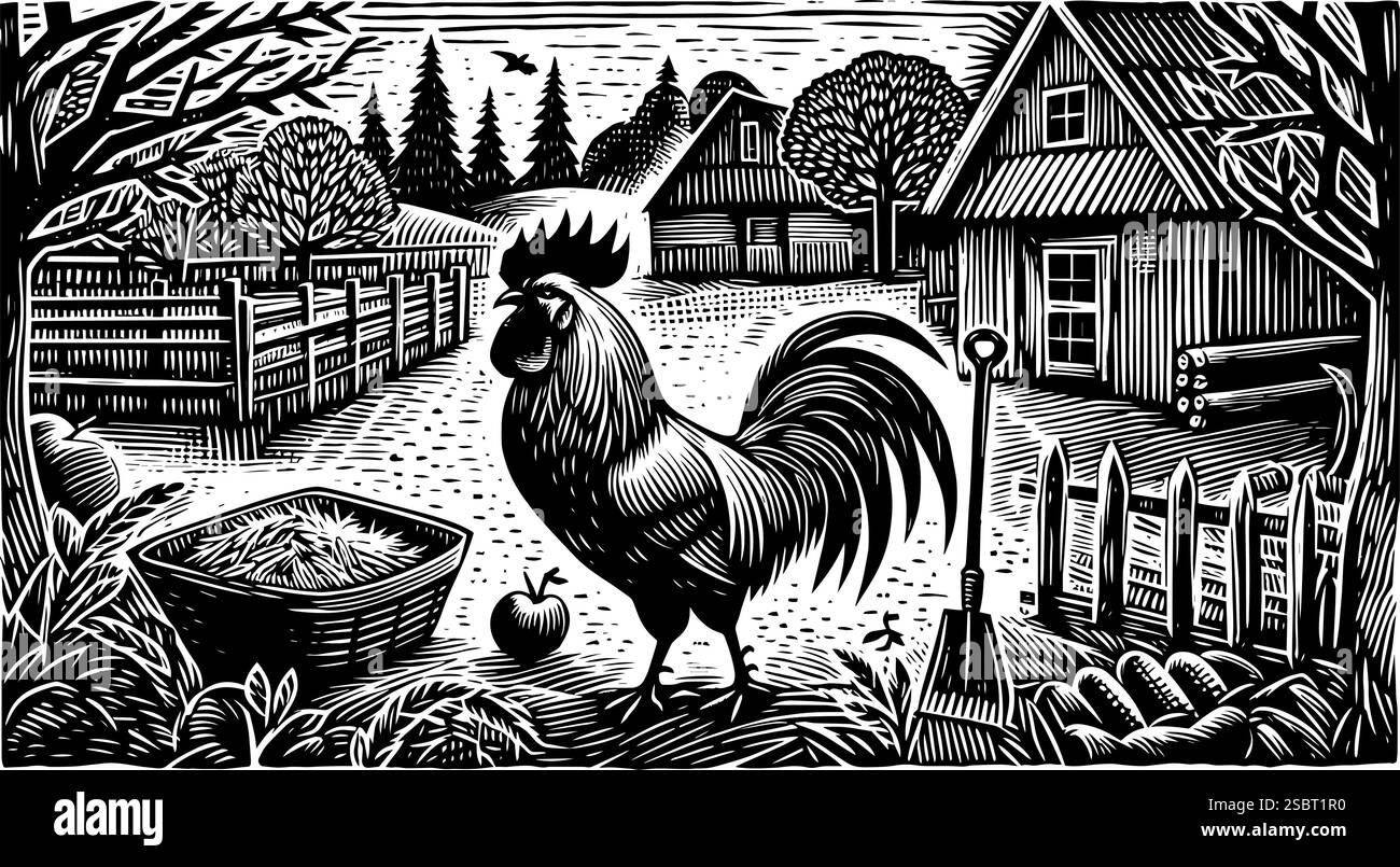 Rural setting countryside Stock Vector Images - Alamy