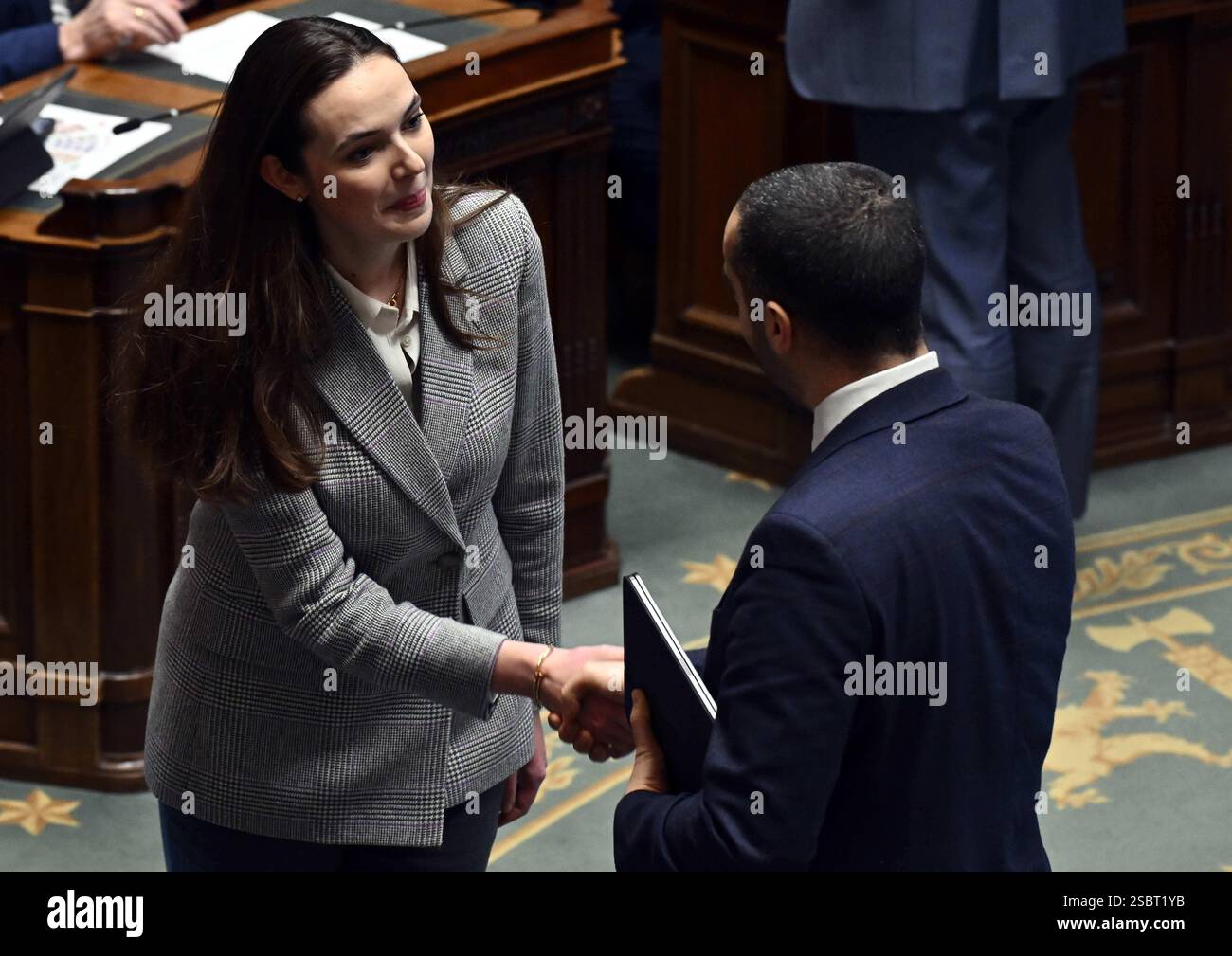 Minister of Middle Classes Eleonore Simonet and CD&V's Sammy Mahdi ...