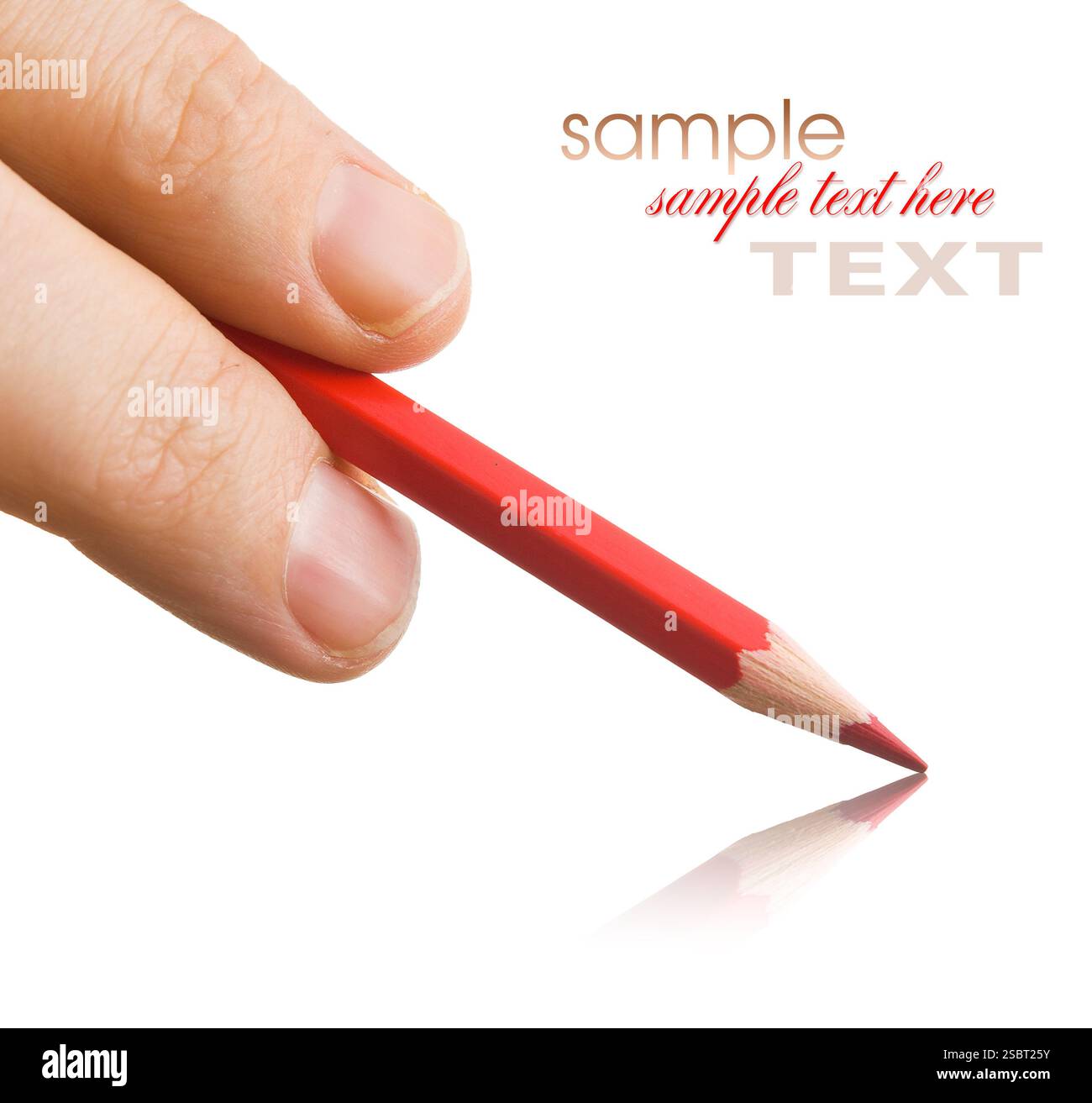 pencil in hand isolated on white background Stock Photo - Alamy