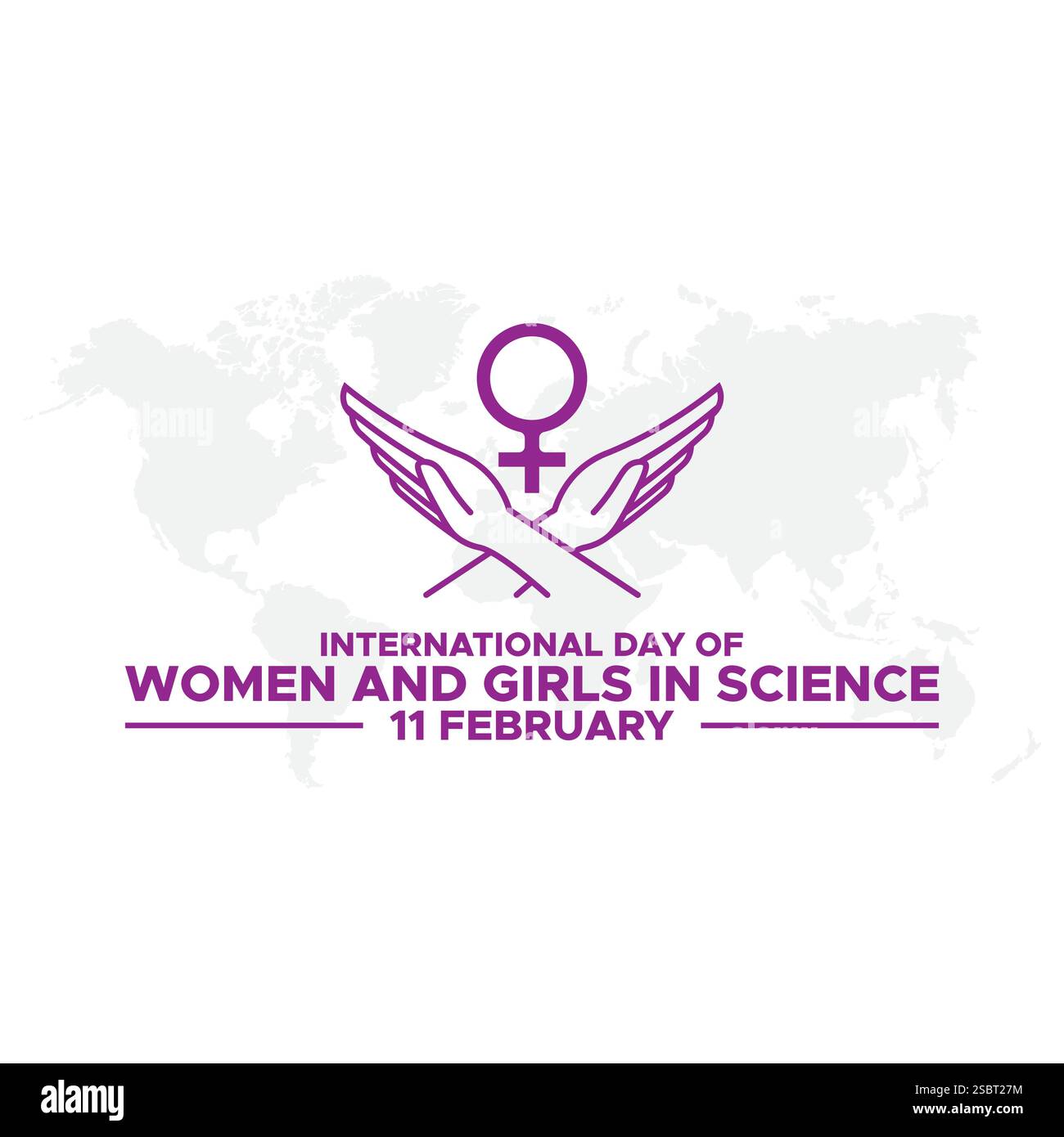 International day of women and girls in Science theme vector ...