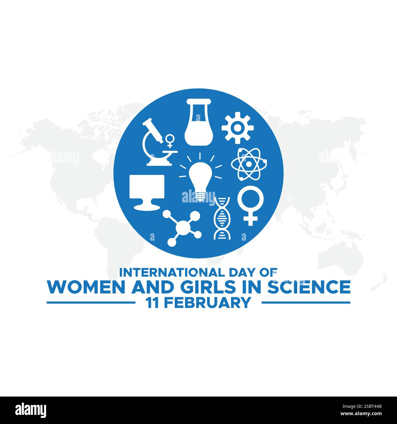 International day of women and girls in Science theme vector ...
