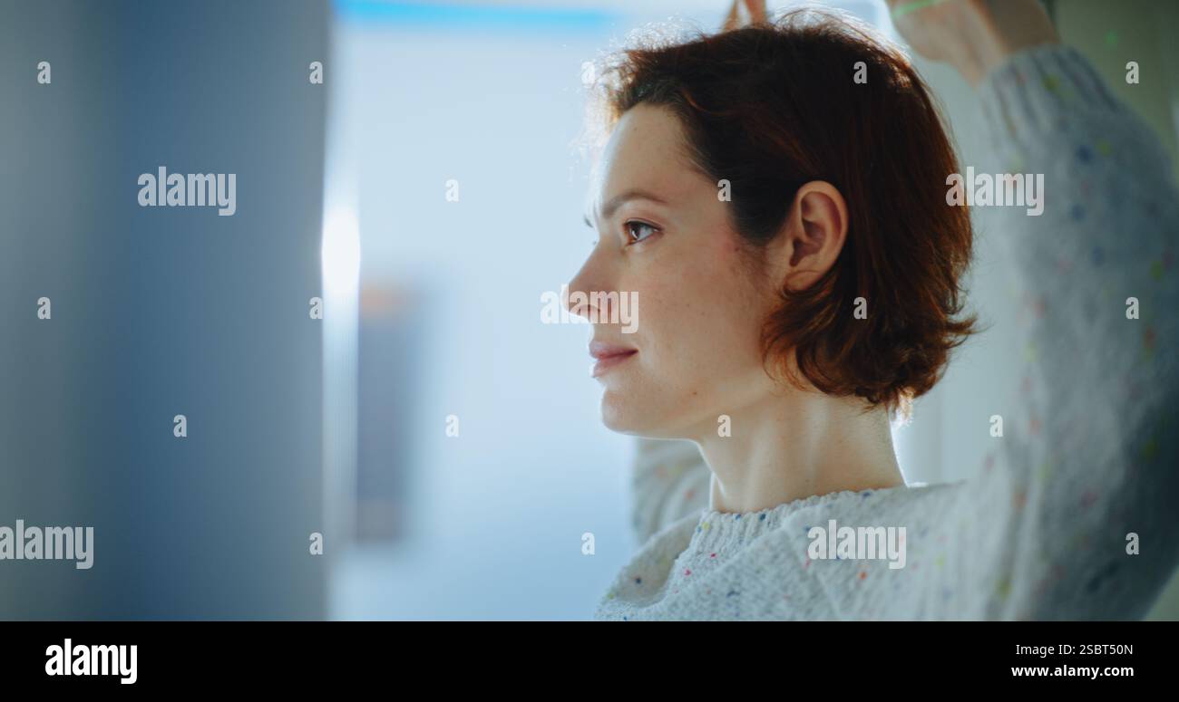 TSA Security Checkpoint in Airport Terminal: Close Up of Woman Passing ...