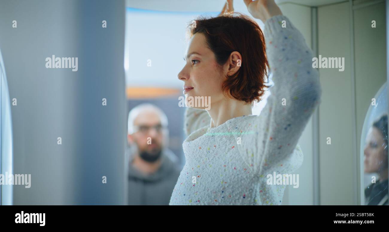 TSA Security Checkpoint in Airport Terminal: Diverse Passengers Passing ...