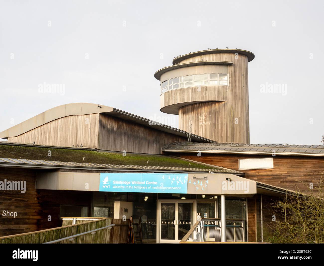 The head quarters building of Wildfowl and Wetland Trust at Slimbridge ...