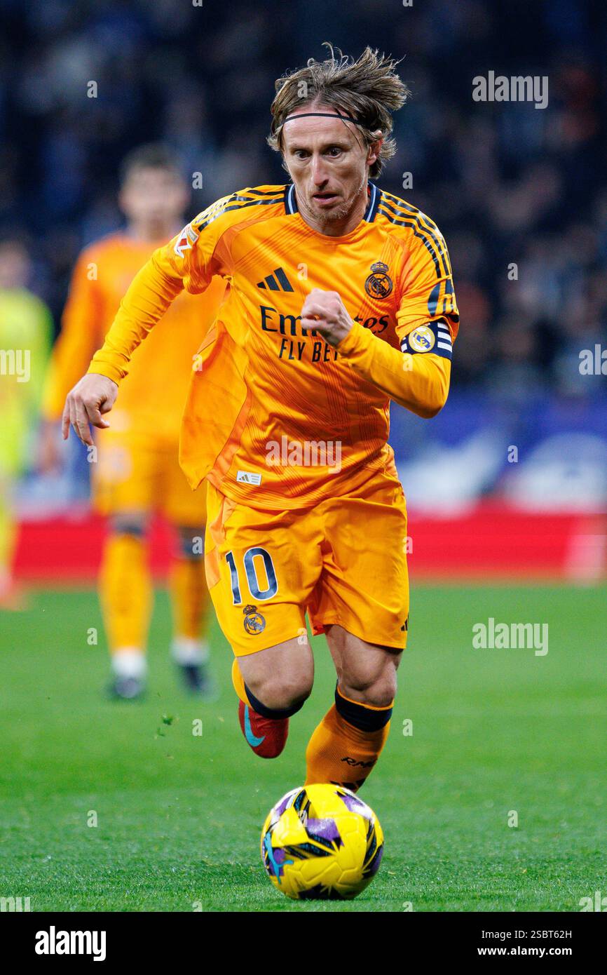 Barcelona, Spain. 1st February, 2025. Luka Modric in action during the ...