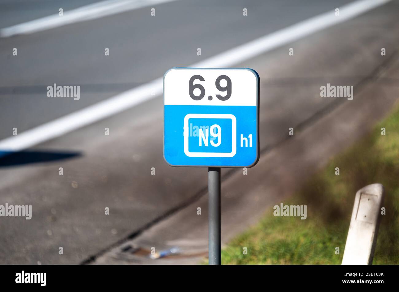 Sign of national raod N 9 in Zellik, Belgium, FEB 1, 2025 Stock Photo ...