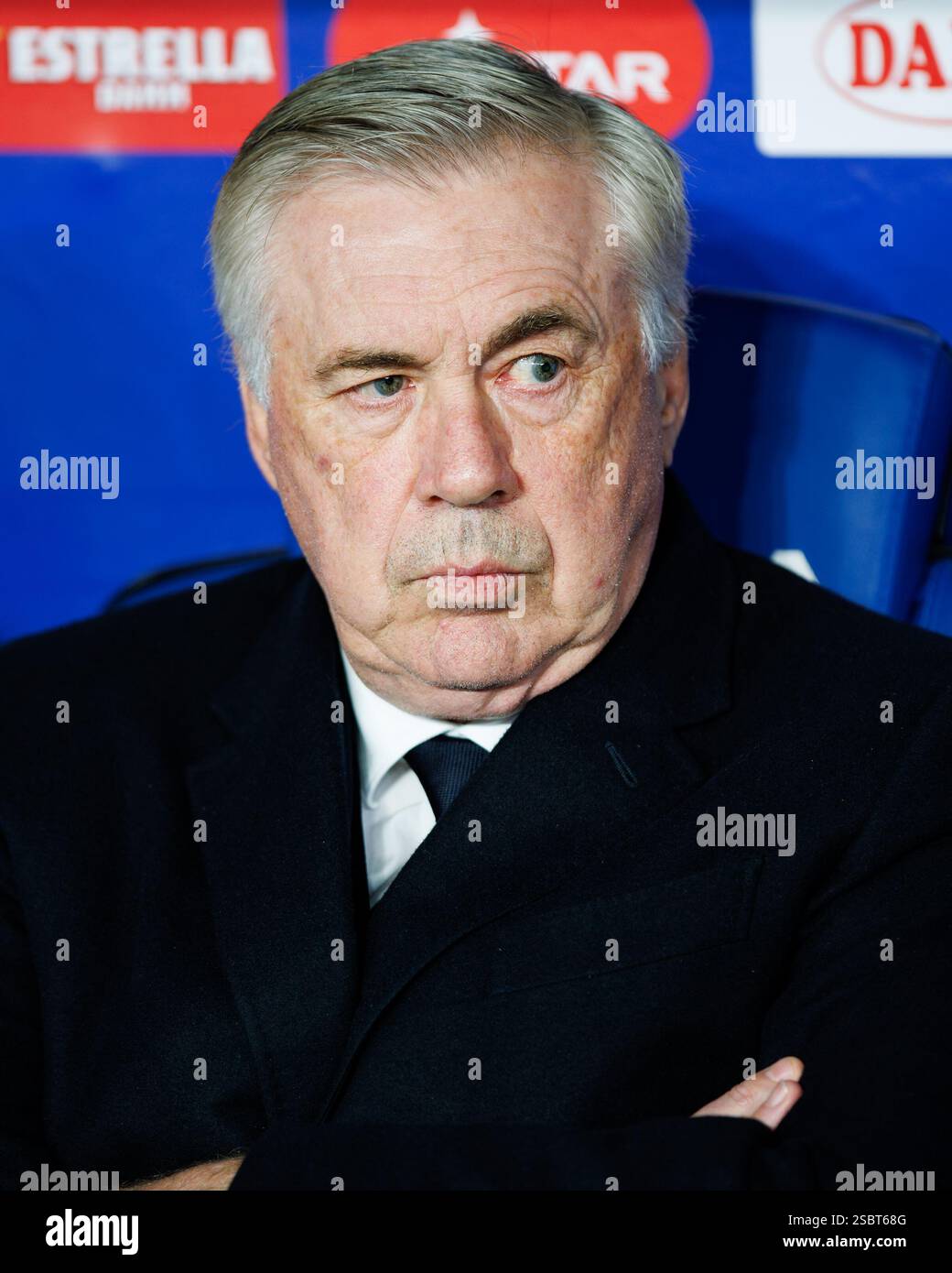 Barcelona, Spain. 1st February, 2025. The coach Carlo Ancelotti in ...