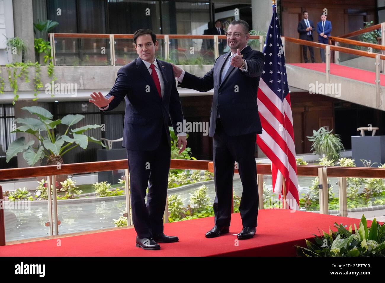 Secretary of State Marco Rubio, left, and Costa Rican President Rodrigo ...