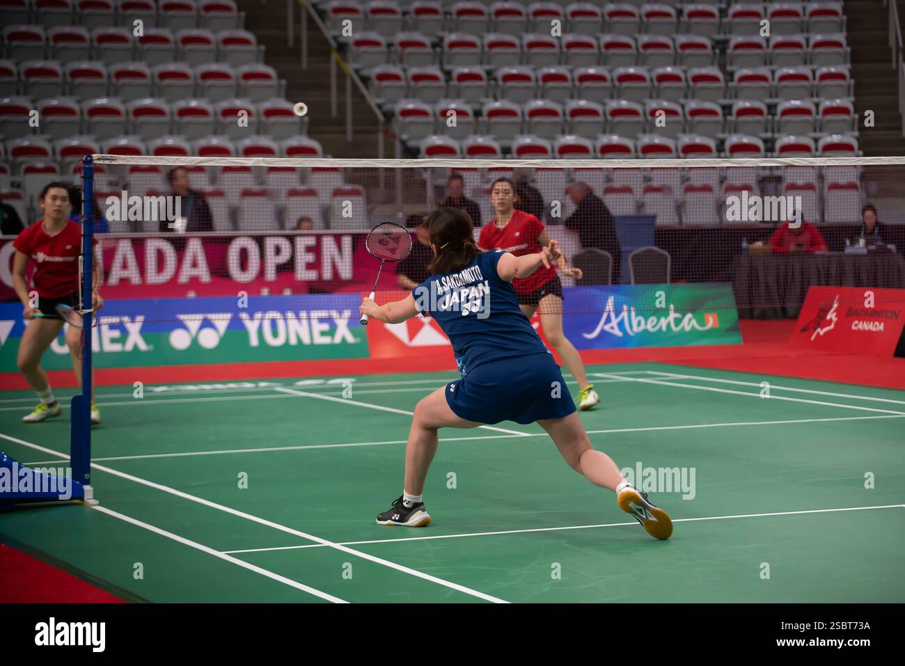 Annie Xu and Kerry Xu (USA) compete against Rena MIYAURA and Ayako SAKURAMOTO (Japan) at the ...