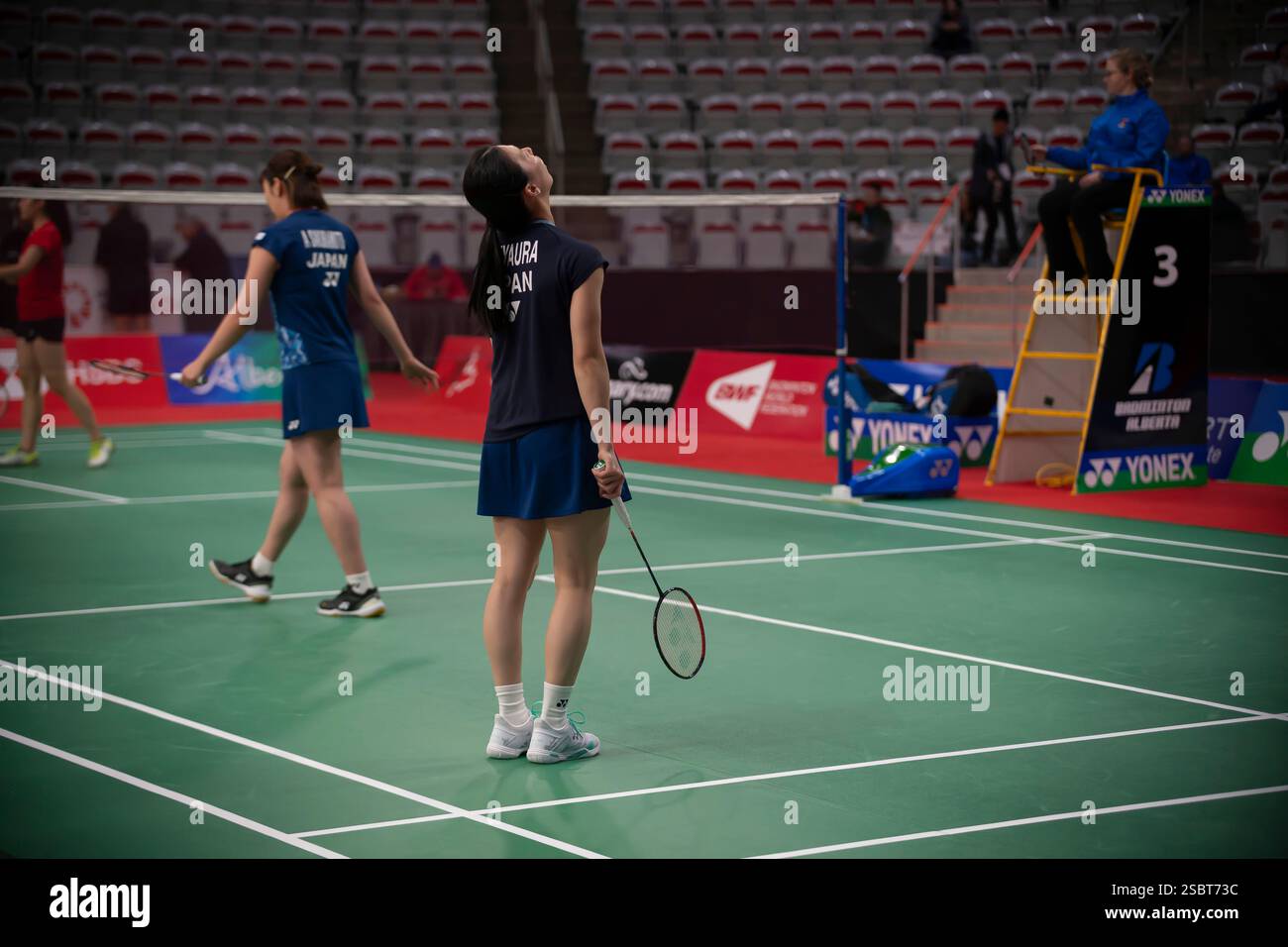 Annie Xu and Kerry Xu (USA) compete against Rena MIYAURA and Ayako SAKURAMOTO (Japan) at the ...