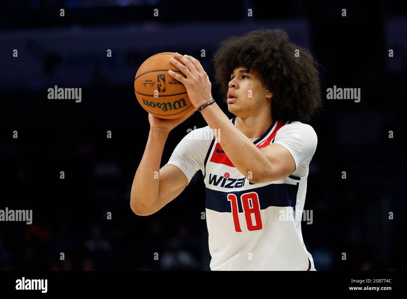 Washington Wizards forward Kyshawn George looks to shoot during the ...