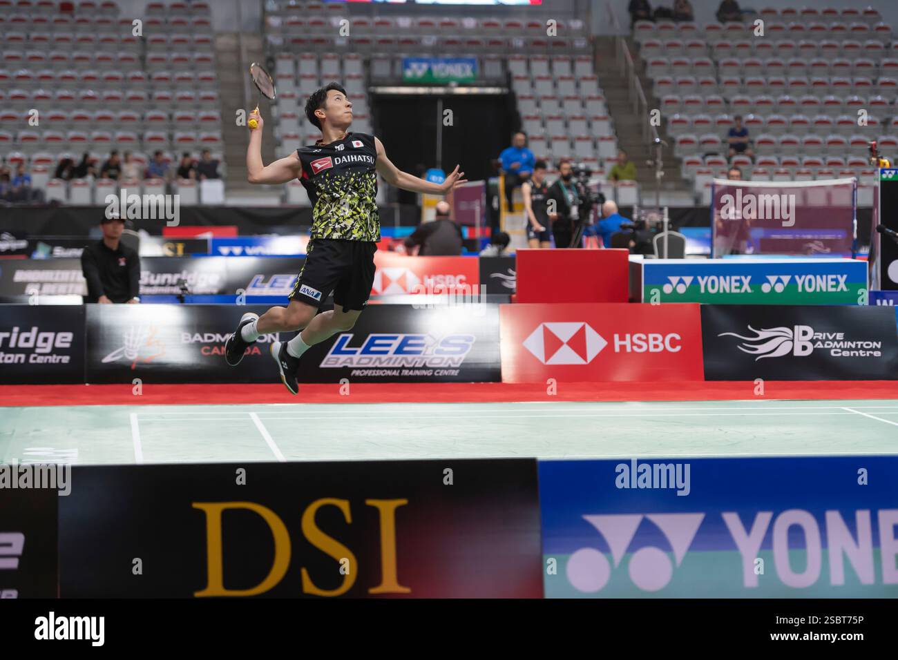 Arnaud Merkle (France) compete against Koki Watanabe (Japan) in men's single match at the 2023 ...