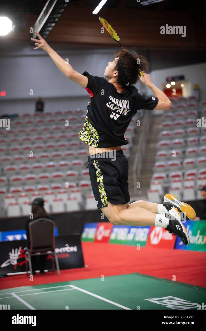 Kodai Naraoka (Japan) compete against Jan LOUDA (Czech) at the 2023 BWF ...
