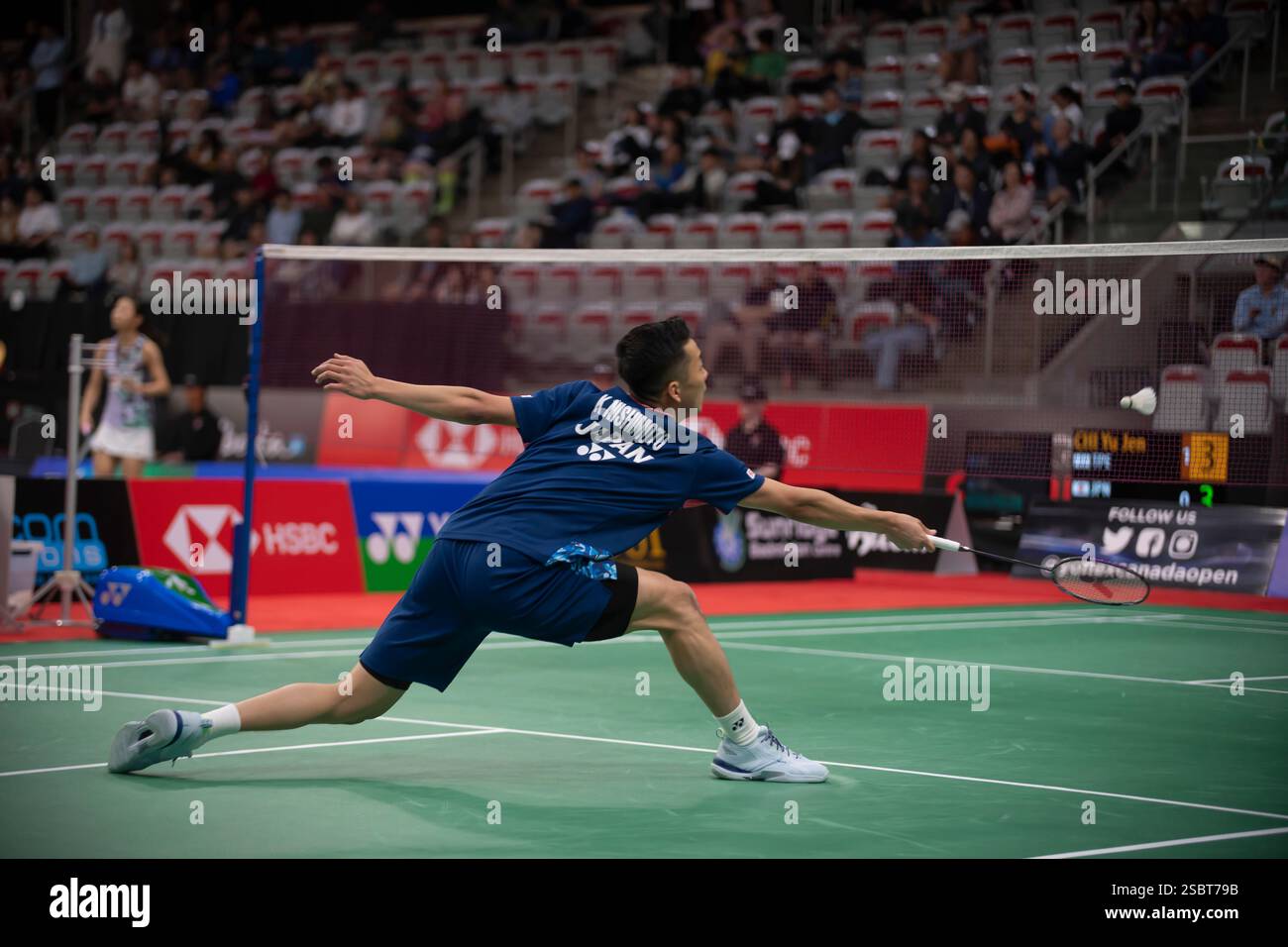 Kenta Nishimoto (Japan) compete against CHI Yu Jen (Chinese Paipei) in ...