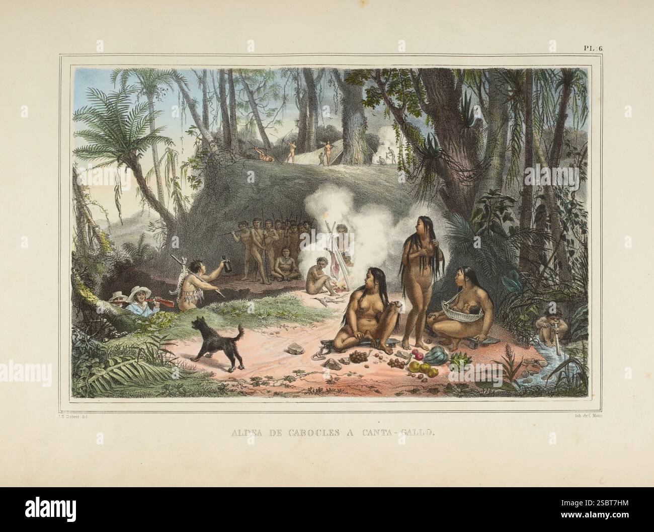 Brazilian Indigenous group in Village of Caboclos, preparing meal ...