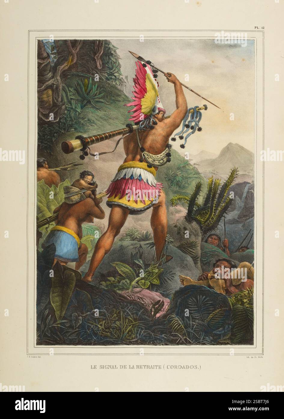 Brazilian Indigenous Warrior from Coroados area, giving the Signal ...