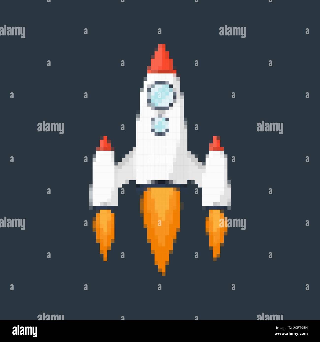 Pixel art rocket with fiery trails, retro games, space-themed designs ...
