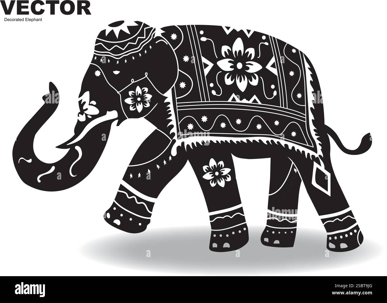 Vintage elephant art Stock Vector Images - Alamy