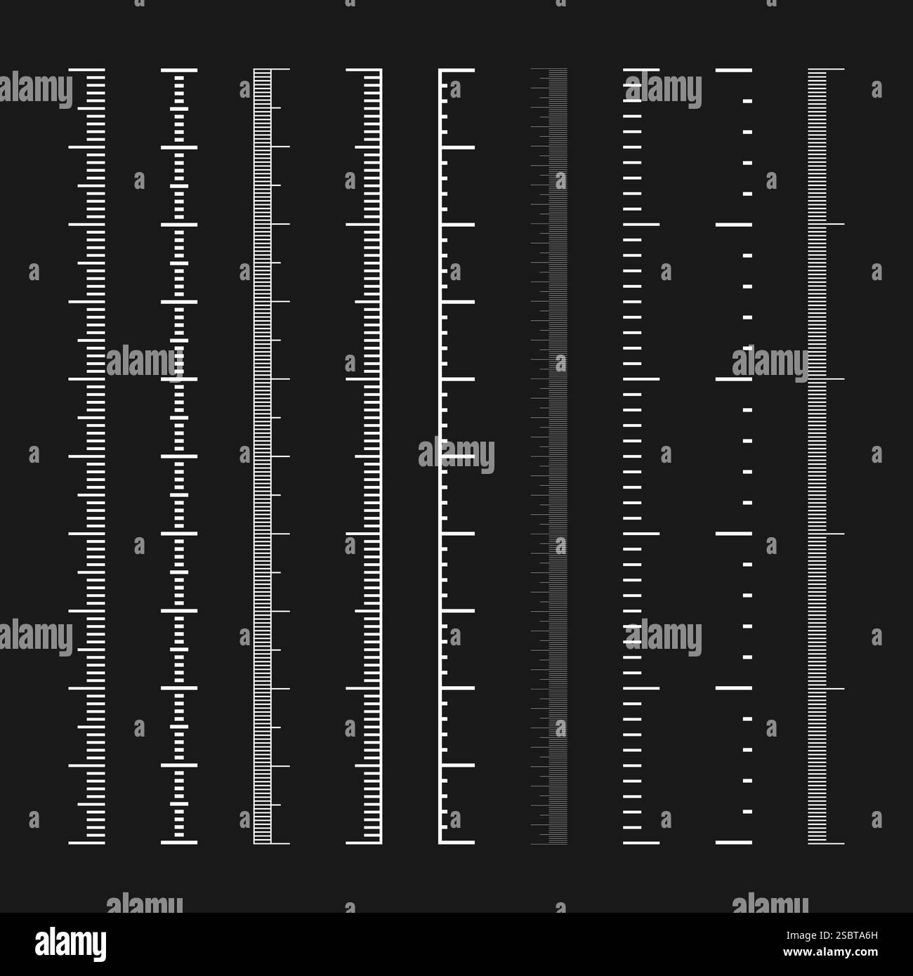Vertical measurement scales with divisions. Realistic scale for ...