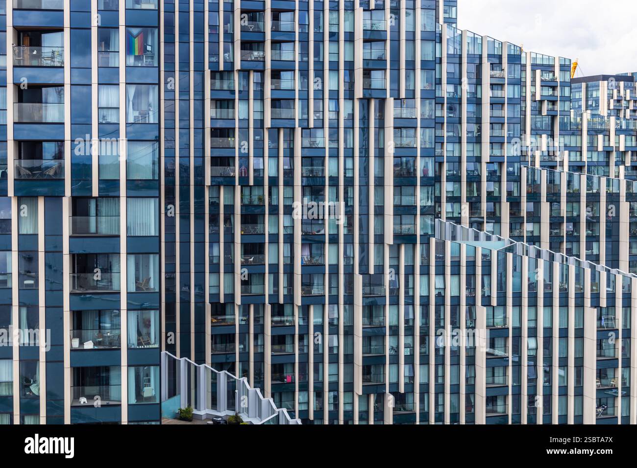 Modern Glass Facade of High Rise Buildings in London. Contemporary ...