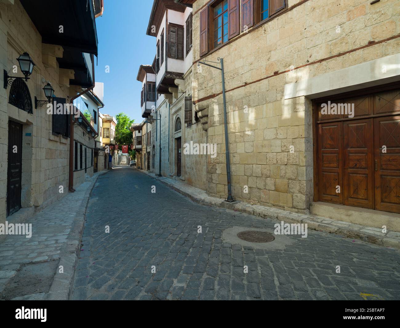 Historical streets and stone houses of Tarsus. The city of Mersin ...