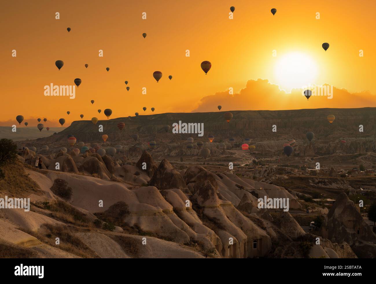 Hot air balloon ride over Goreme open air museum and Cappadocia fairy ...