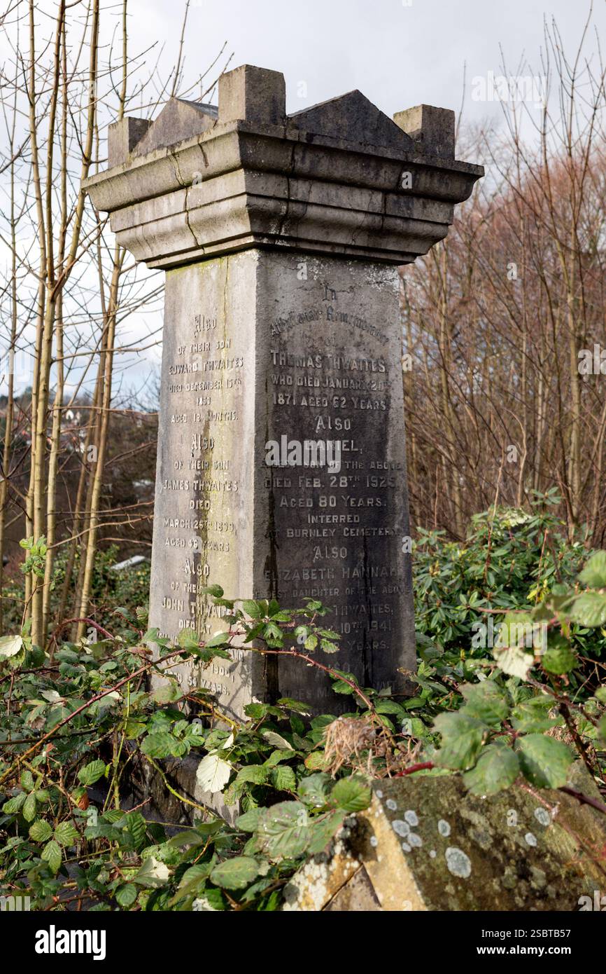 Thwaites family grave. Blackburn Cemetery Stock Photo - Alamy