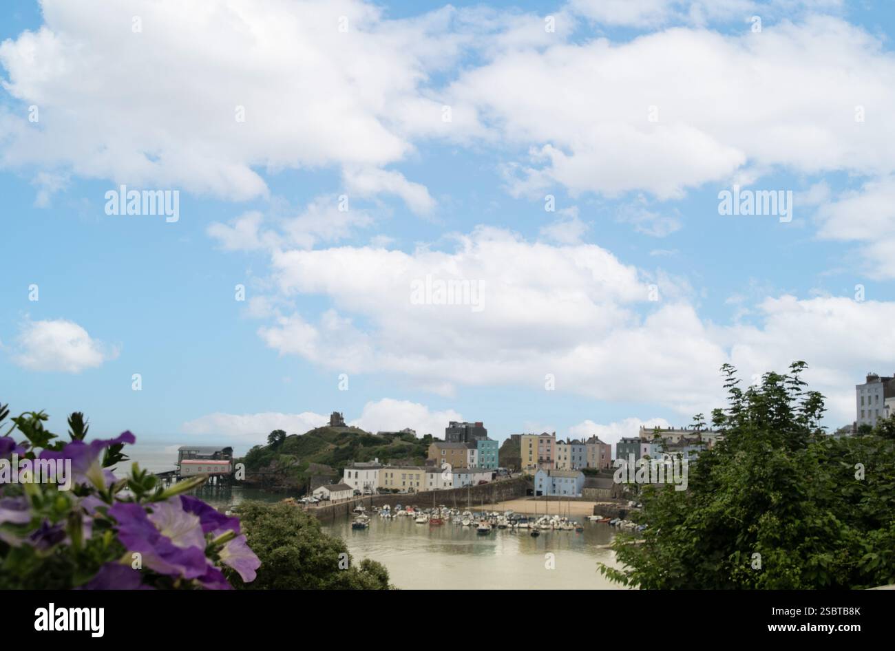 Tenby, Pembrokeshire, Wales - Jan 24 2024: Looking down to Tenby ...