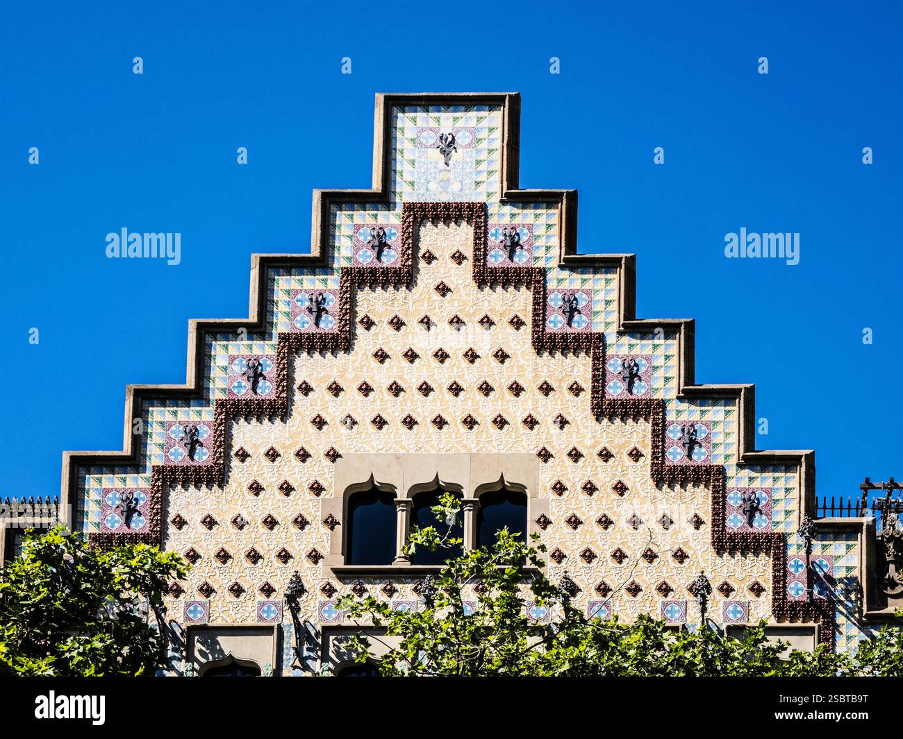 The staggered facade of the Casa Amatller, one of the three buildings ...